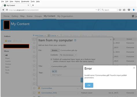 Arcgis Online Fails To Add Zipped File Geodatabase Geographic