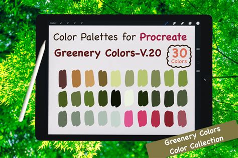 Procreate Color Palette Greenery V 20 Graphic By Jennythip · Creative Fabrica