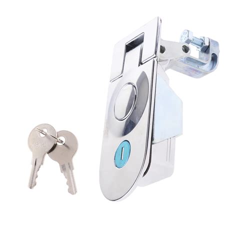 Security Compression Chrome Flush Mount Push Lock Locks Latch Tool Box Lock With 2 Keys For