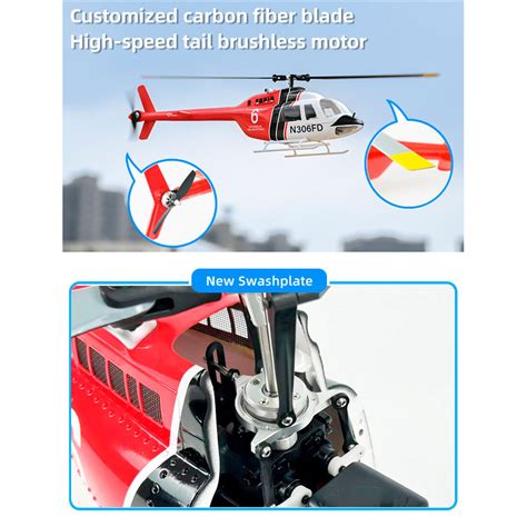 Flywing Bell 206 V4 470 Class Rc Helicopter Model 2 4g Rc 6ch Electric Razordon