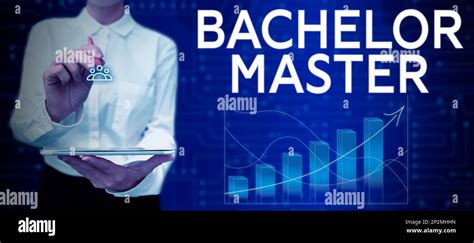 Writing Displaying Text Bachelor Master Word Written On An Advanced