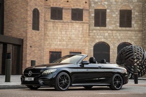 Rent Mercedes C200 Convertible Black In Dubai Convertible Octane