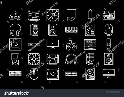 Computer Hardware Icons Set Vector Stock Vector Royalty Free Shutterstock