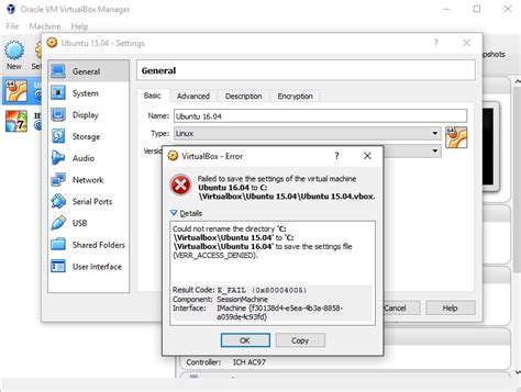 Ubuntu Error When Renaming Image Name On Virtualbox Super User