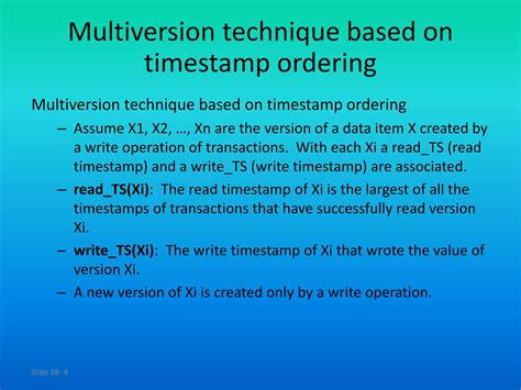 Adbms 43 Multiversion Concurrency Control Ppt