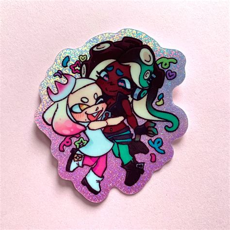 Pearl And Marina Splatoon 2” Glitter Holographic Sticker Etsy