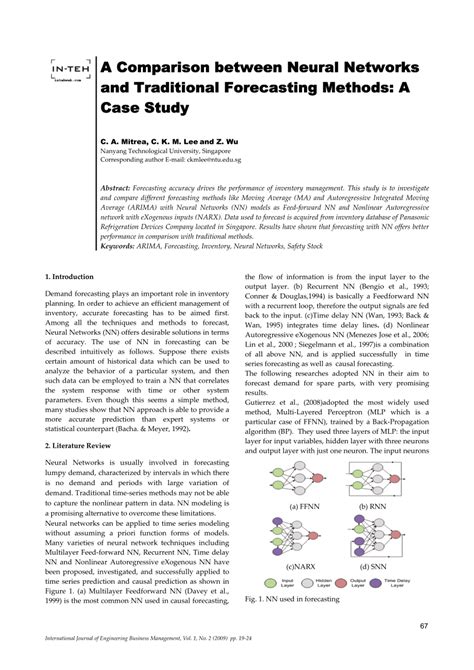 Pdf A Comparison Between Neural Networks And Traditional Forecasting