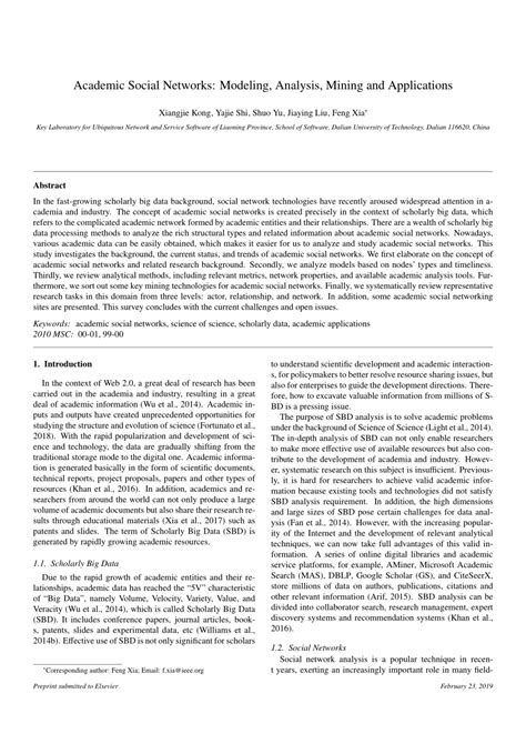 PDF Academic Social Networks Modeling Analysis Mining And Applications
