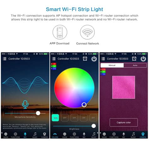 Wifi Led Strip Light Controller Dc V V Rgb App Control W Output Voice Control For Led