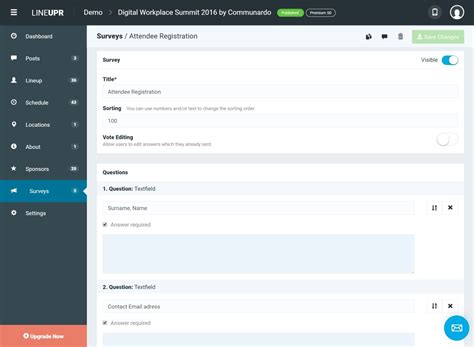 tutorial how to create an attendee registration form in lineupr