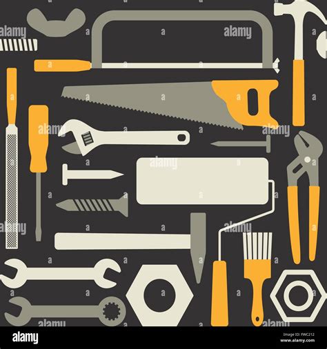 Vector Seamless Pattern Background With Various Tools Stock Vector Image And Art Alamy