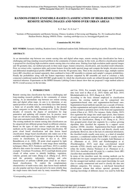 Pdf Random Forest Ensemble Based Classification Of High Resolution