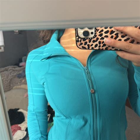 Lululemon Teal Zip Up Jacket Define Style Bright Depop