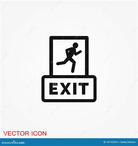 The Exit Icon Logout And Output Outlet Out Symbol Vector Logo Stock Illustration