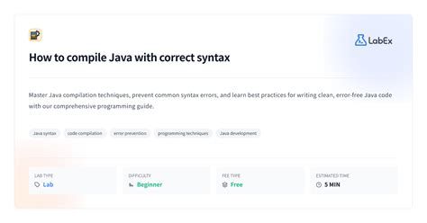 How To Compile Java With Correct Syntax Labex