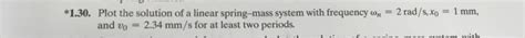solved plot the solution of a linear spring mass system with