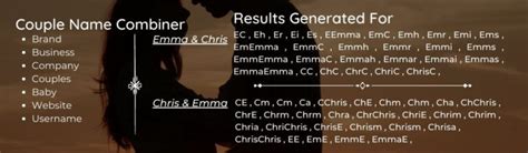 Couple Name Combiner Tool Free Name Combinations For Weddings