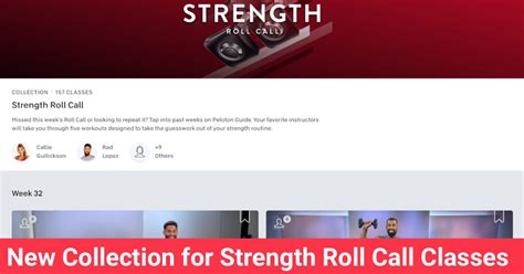 New Collection For Peloton Strength Roll Call Classes Grouped By Week