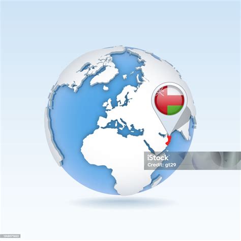 오만 국가지도와 세계에 위치한 플래그 세계지도 0명에 대한 스톡 벡터 아트 및 기타 이미지 0명 3차원 형태 구 Istock