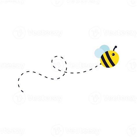 Bee Flying Path A Bee Flying In A Dotted Line The Flight Path Of A Bee To Honey 14568663 Png