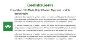 Foundation CSS Media Object Section Alignment GeeksforGeeks