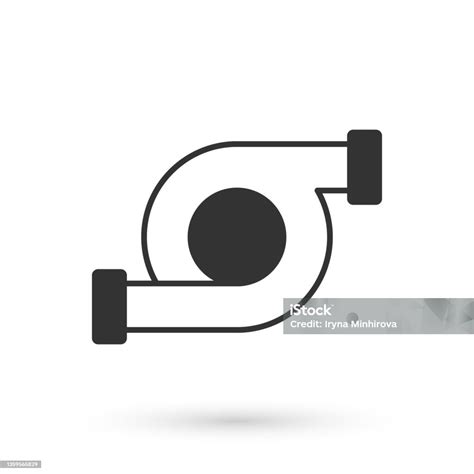 흰색 배경에 격리 된 회색 자동차 터보 차저 아이콘 차량 성능 터보 터보 압축기 유도 벡터 강철에 대한 스톡 벡터 아트 및 기타 이미지 Istock