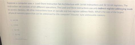 Solved Suppose A Computer Uses A Load Store Instruction Set