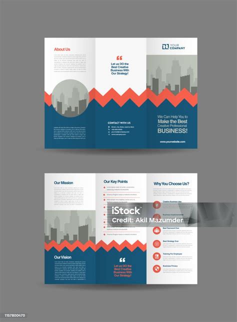 Vetores De Trifold Brochura Design 3 Dobrado Brochura Template Business Anúncio Brochura E Mais