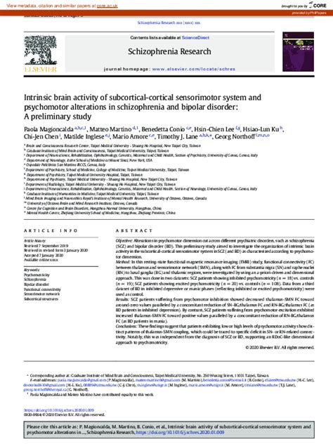 Pdf Intrinsic Brain Activity Of Subcortical Cortical Sensorimotor System And Psychomotor