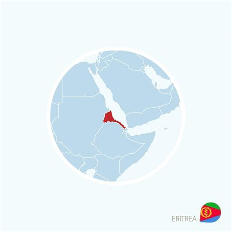Map Icon Of Eritrea Blue Map Of Africa With Highlighted Eritrea In Red