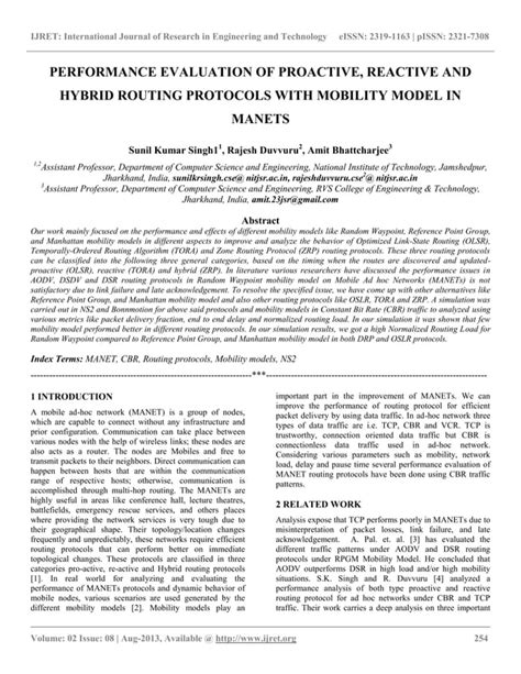Performance Evaluation Of Proactive Reactive And Hybrid Routing