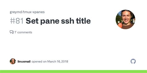 Set Pane Ssh Title · Issue 81 · Greymdtmux Xpanes · Github