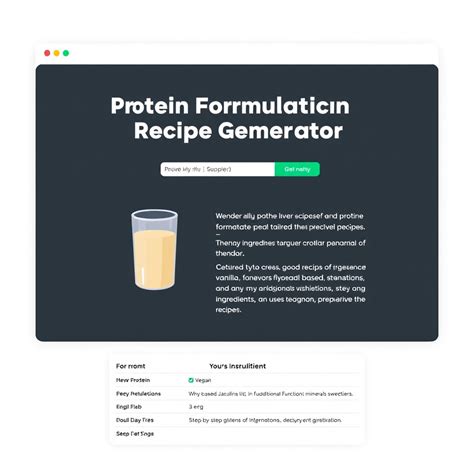 Protein Formulation Recipe Generator Free No Signup Ai Tool