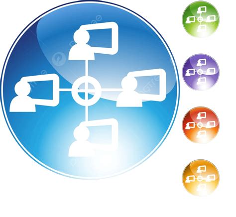 Computer Network Crystal Icon People Computers Icon Vector People