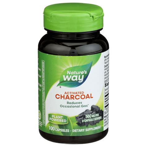 Natures Way Activated Charcoal Capsules 100 Count