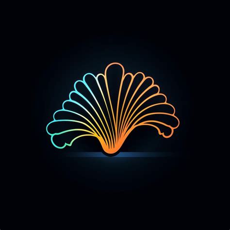 Premium Photo Neon Design Of Wave Logo With Seashells And Palm Trees