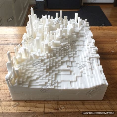Ai创作图参数化艺术品 3d打印艺术 3d打印建筑模型 参数化主义 参数化设计实例 参数化探索 3d打印连续凹凸肌理 参数化住宅 参数化表皮