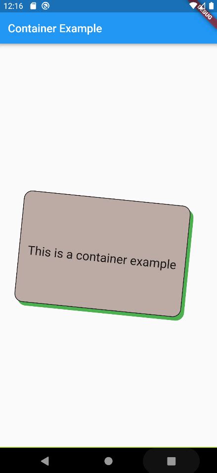 Container Widget Flutterholic