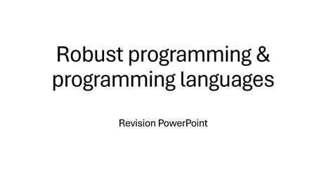 gcse computer science robust programming and languages teaching resources