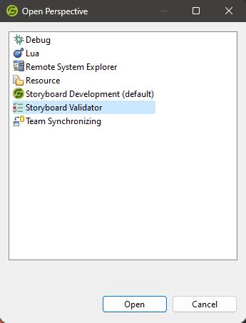 Storyboard Validator Perspective Crank Software