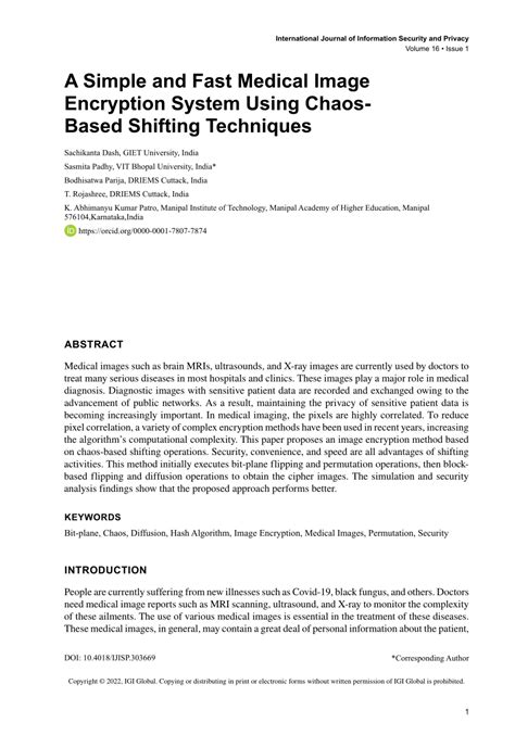 A Simple And Fast Medical Image Encryption System Using Chaos Based
