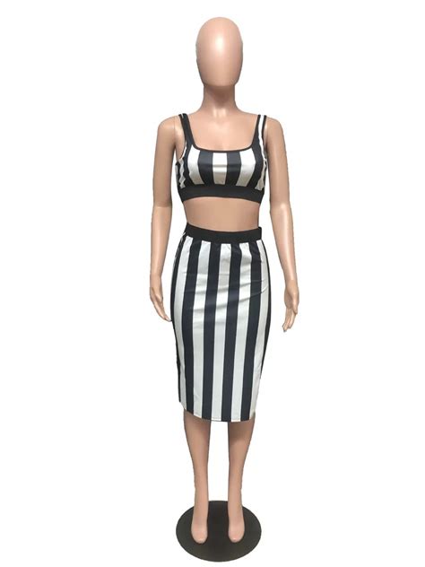 Us 576 Striped Bottomless Sexy Skirt Two Piece Set Keke