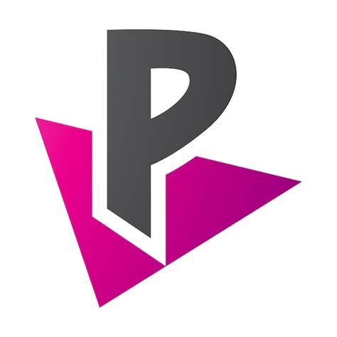 Premium Vector Magenta And Black Letter P Icon With A Triangle