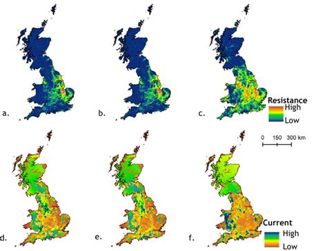 Resistance Surfaces Of Britain At A 5km Resolution For Model 1 A Download Scientific Diagram