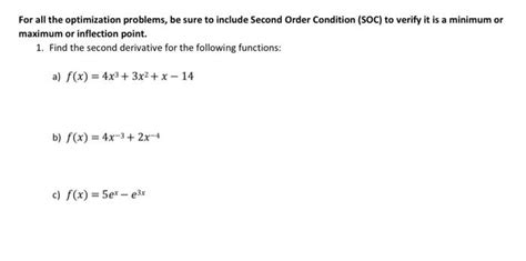Solved For All The Optimization Problems Be Sure To Include Chegg