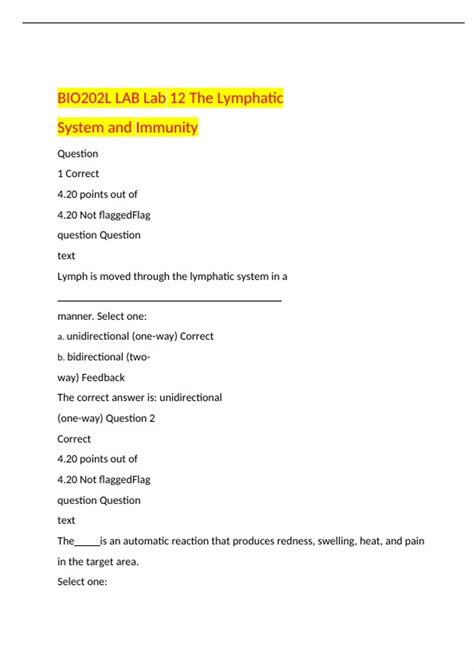 bio202l lab lab 12 the lymphatic system and immunity bio202l lab lab