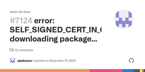 Error Selfsignedcertinchain Downloading Package Manifest · Issue