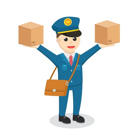 Postman With Two Parcels Design Character On White Background 10890680 Vector Art At Vecteezy