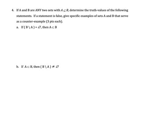 Solved If A And B Are ANY Two Sets With A B Determine Chegg Com
