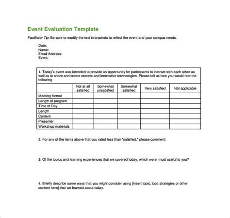 FREE 9 Event Evaluation Samples In PDF MS Word Excel
